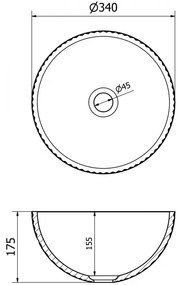 Mexen Dora, skleněné umyvadlo na desku 34 x 34 cm, čirá, 24113400