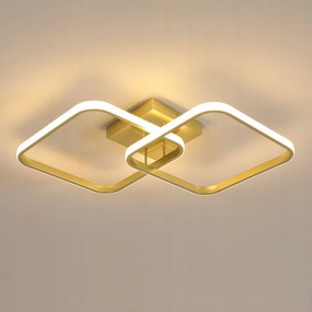 Lampa Sufitowa Led Zyrandol Złoty Kwadratowy Nowoczesny 42W 3000K