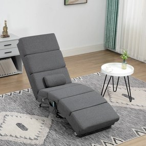HOMCOM polohovací křeslo s masážní funkcí elektrické lounge křeslo masážní křeslo s vysokým opěradlem, dálkové ovládání, skládací TV křeslo s 5 režim…