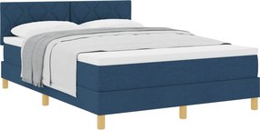 Postel s boxspringem s polštářem Modrá 140 x 200 cm textil 3339006