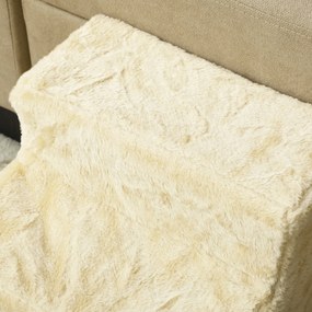PawHut schody pro psy 3 stupně 35 cm schody pro domácí mazlíčky s plyšovým vzhledem, schody pro kočky do postele, na pohovku, pro kočky do 4,5 kg, bé…