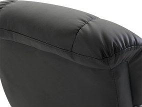 Televizní křeslo HOMCOM s funkcí polohování, hluboké čalounění, vysoký opěrák a područky, otočné o 360°, imitace kůže, 76L x 80W x 102H cm, černá | A…