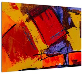 Skleněný obraz abstrakce (70x50 cm)
