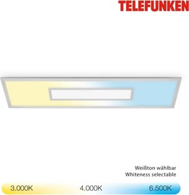 LED RGBW Stmívatelný panel LED/20W/230V stříbrná + dálkové ovládání
