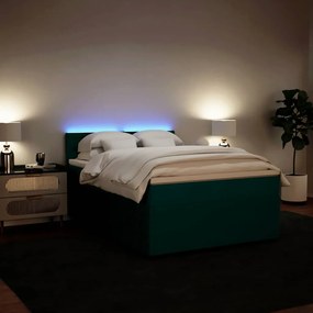 Box spring postel s matrací tmavě zelená 160x200 cm samet 3290097