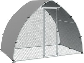 PawHut Velká Kurníková Klientela Pro Kuřata 5.75m² S UV-Ochrannou Střechou, Mřížková Oplocení 3.04D x 1.9Š x 2.2V m, Galvanizovaná Ocel, Zámek Dveře,…