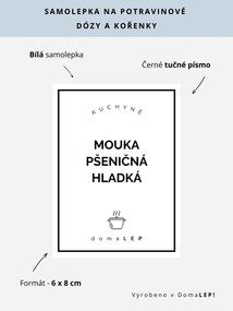 MOUKA PŠENIČNÁ HLADKÁ - omyvatelná samolepka na dózu, výběr rozměrů Ø 5 cm / 5 x 5 cm / 6 x 8 cm | DomaLEP