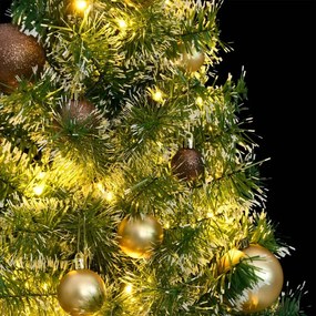 Umělý vánoční stromek se 150 LED a sadou koulí zasněžený 150 cm