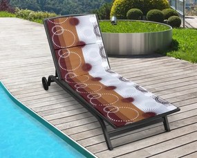 Bellatex Polstr na plážové lehátko potah na zip 55x195 cm Paprsek Hnědá
