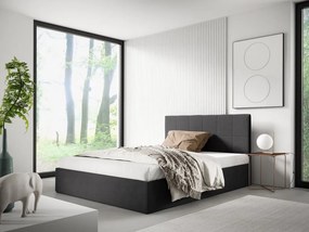 Eka Čalouněná postel SMART 140x200 cm Barva látky Trinity: Černá (Trinity 2316), Úložný prostor: Bez úložného prostoru