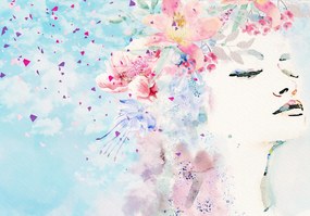 Postershop Fototapeta vliesová: Žena s květinami - 416x254 cm