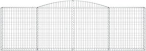 Klenuté gabionové koše 3 ks 400x30x120/140cm pozinkované železo 3146880
