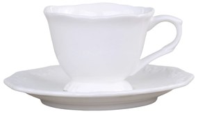 Chic Antique Porcelánový šálek s podšálkem Espresso Provence 100 ml, bílá barva, porcelán