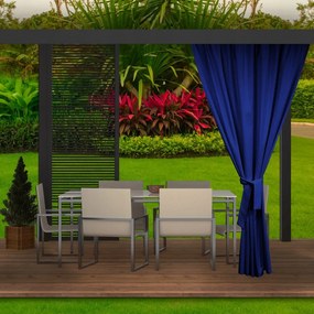 Modrý zahradní závěs do altánku 155 x 220 cm