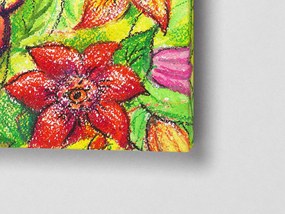 Liox Obraz motýl a květy malba Rozměr: 100 x 65 cm