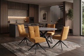 Designová otočná židle Narayan hořčicový samet