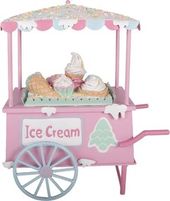 Vánoční dekorace retro zmrzlinový vozík Pastel Christmas Chic - 34*18*38 cm