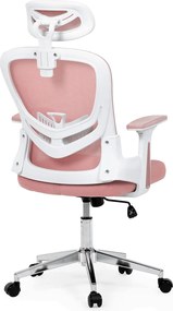 Ergonomická kancelářská židle EMILIE - růžová síťovina