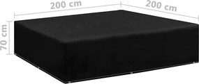 Plachty na zahradní nábytek 2 ks 8 oček 200 x 200 x 70 cm 3082836
