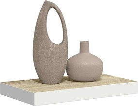 Plovoucí nástěnná police dub a bílá 40 x 23,5 x 3,8 cm MDF 326570