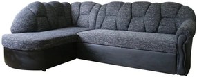 Nejlevnější nábytek Rohová sedačka ARCHUN, černá látka/černá ekokůže, levá