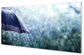 Obraz na skle Umbrella dešťové kapky 120x60 cm