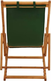 Skládací židle z masivního eukalyptového dřeva a látky, zelená 310312