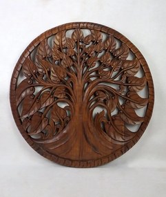 Závěsná dekorace STROM ŽIVOTA hnedá,teakové dřevo, 90 cm