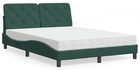 Postel s matrací tmavě zelená 140 x 190 cm samet 3208655