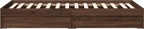 Rám postele se zásuvkami hnědý dub 75 x 190 cm kompozitní dřevo 3280719