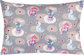 Bellatex Povláček bavlna 40x60cm na zip Jednorožec, labuť
