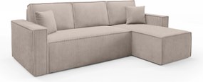 Rohová rozkládací sedací souprava do L BASIC, 240 cm, s úložným prostorem Roh pohovky: Levý roh, Barva látky: Černá (Poso 135)