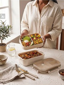 Sinsay - Lunch box s přihrádkami - krémová