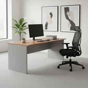 Stůl SimpleOffice 180 x 80 cm, ořech vlašský / šedá