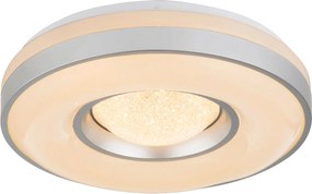 GLOBO LED stropní svítidlo COLLA, 24 W, bílo-stříbrné, pr. 41 x 10 cm