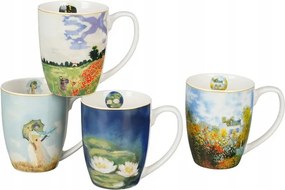Sada 4 ks porcelánových hrnků Claude Monet 350 ml vícebarevná