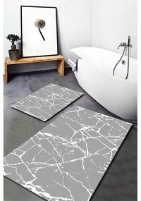 Šedé koupelnové předložky v sadě 2 ks 60x100 cm Cracks – Mila Home