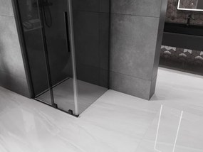 Mexen Velar, sprchový kout s posuvnými dveřmi 90 x 90 cm, 8mm šedé sklo, černá matná, 871-090-090-41-70