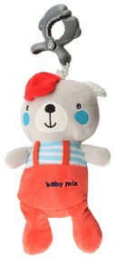 Dětská plyšová hračka s hracím strojkem a klipem Baby Mix Medvídek Barva: multicolor