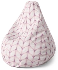 Sablio Sedací vak Pear Bledě růžové pletení - 70 x 70 x 95 cm