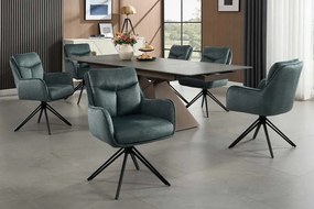 Designová otočná židle Brock petrolejový samet