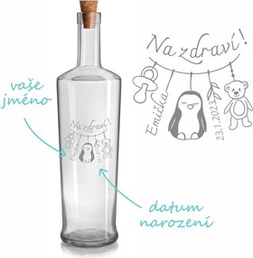 Pískovaná láhev Olea Piede Narození dítěte 0,7 l