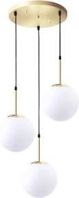 Toolight - Závěsná lampa 3xE27, zlatá-bílá, OSW-08193