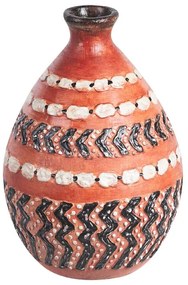 Pálená hlína Dekorativní váza 36 Hnědá Bílá KUMU Beliani