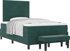 Postel s boxspringem s čelo Tmavě zelená 190 x 120 cm samet 3344501