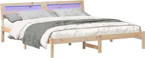 Rám postele s čelo Hnědá 200 x 200 cm Masivní borové dřevo 3385742
