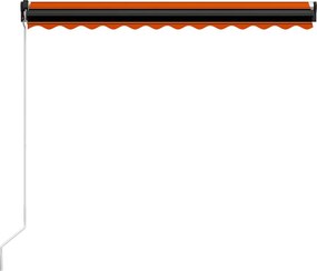 Ručně zatahovací markýza s LED světlem 350x250 cm oranžovohnědá 3055225
