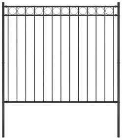 Zahradní plot ocelový 1,81 x 1,5 m černý