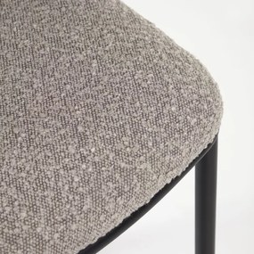 OnaDnes -20% Světle šedá látková barová židle Kave Home Ciselia 65 cm