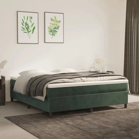 Box spring postel s matrací tmavě zelená 160x200 cm samet 3144690